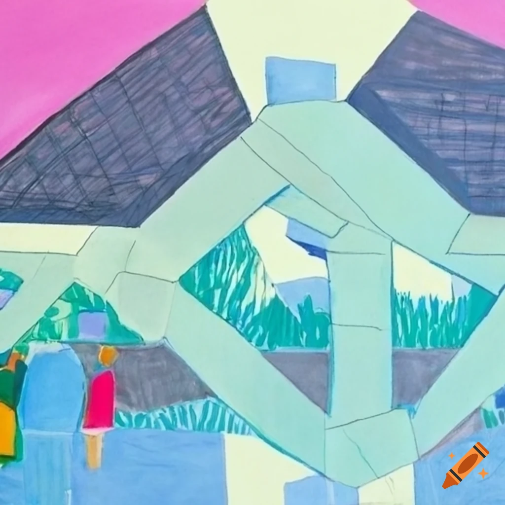 Sculpture with unique spatial structure inspired by David Hockney on Craiyon