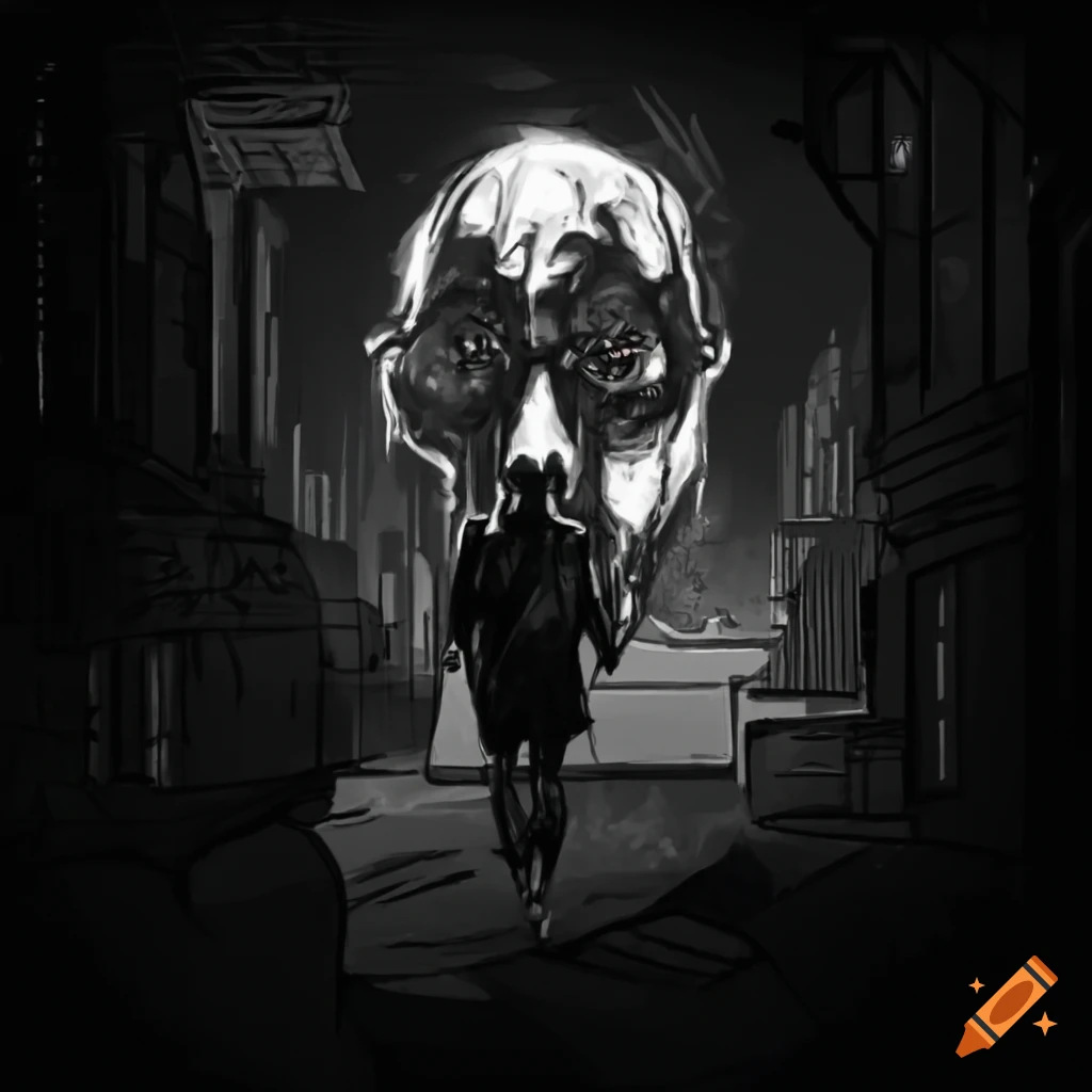 Cyberpunk city with menacing shadow creatures on Craiyon