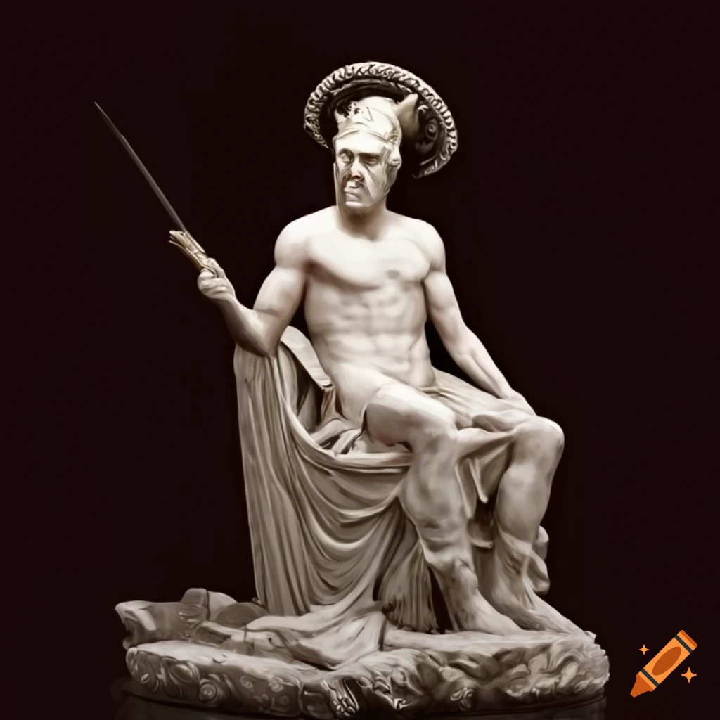 Ancient greek god ares on his throne on Craiyon
