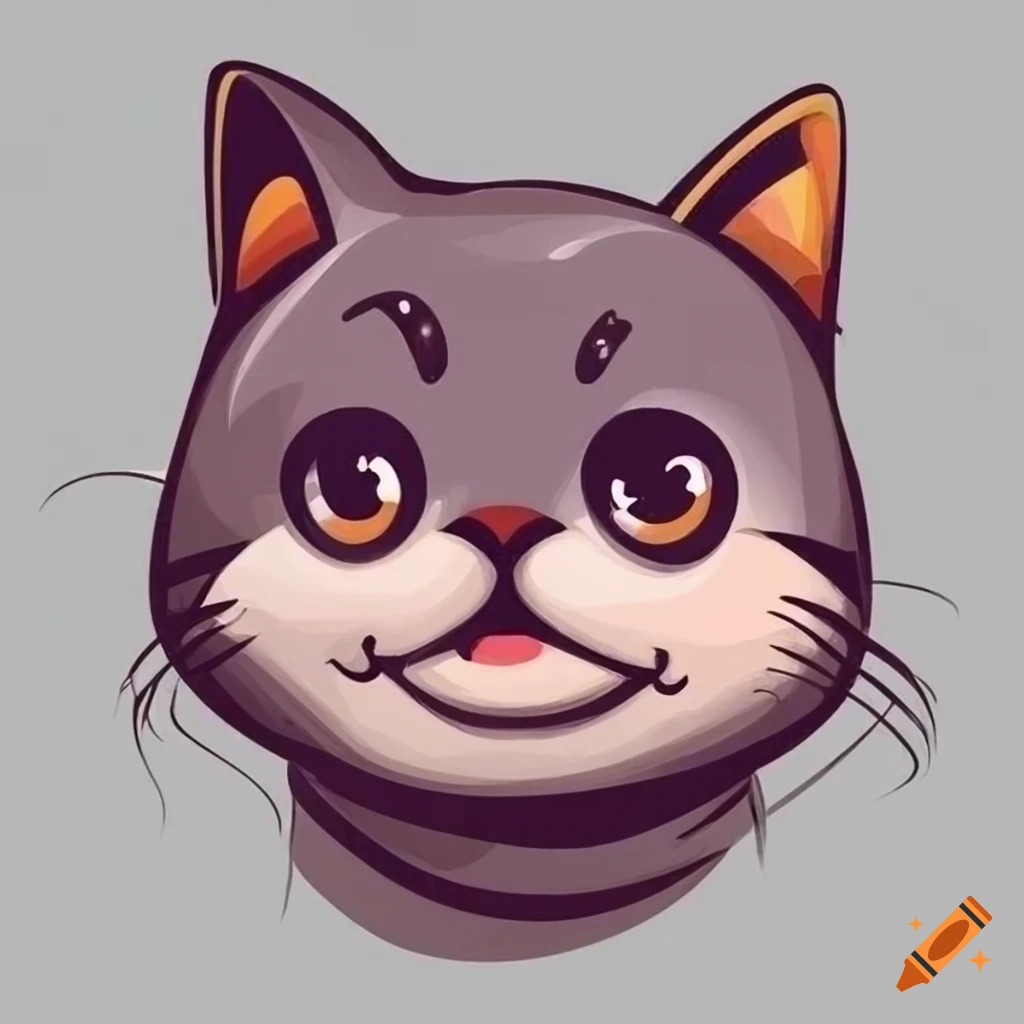 Cute cat logo for stickers and badges