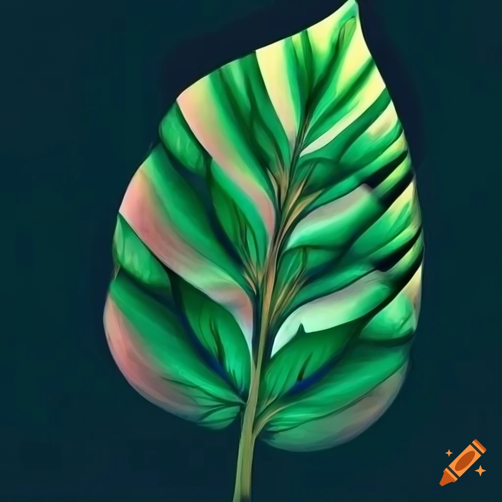 Botanical illustration of plant with piano keyboard patterned leaves