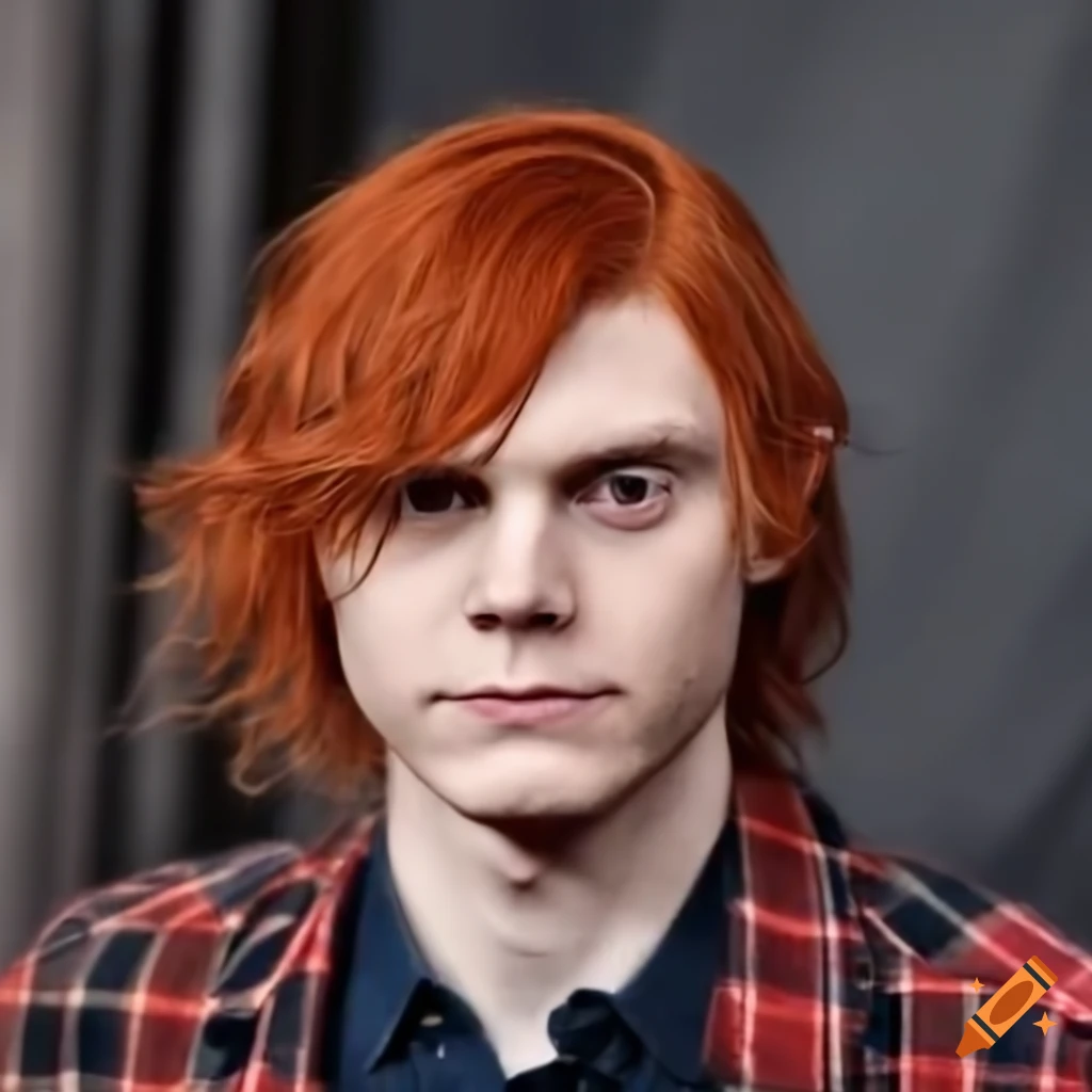 Transparent image of evan peters in flannel shirt