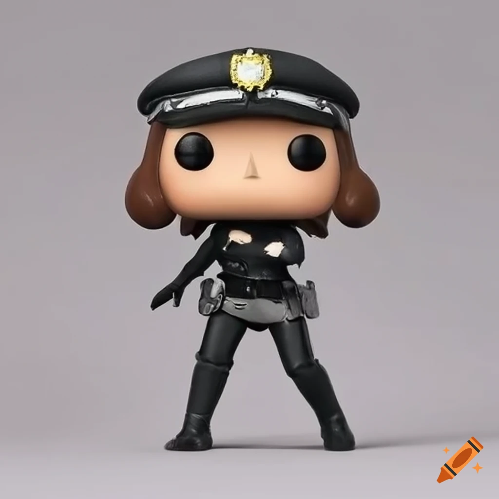 Funko pop figure of a female police officer on Craiyon