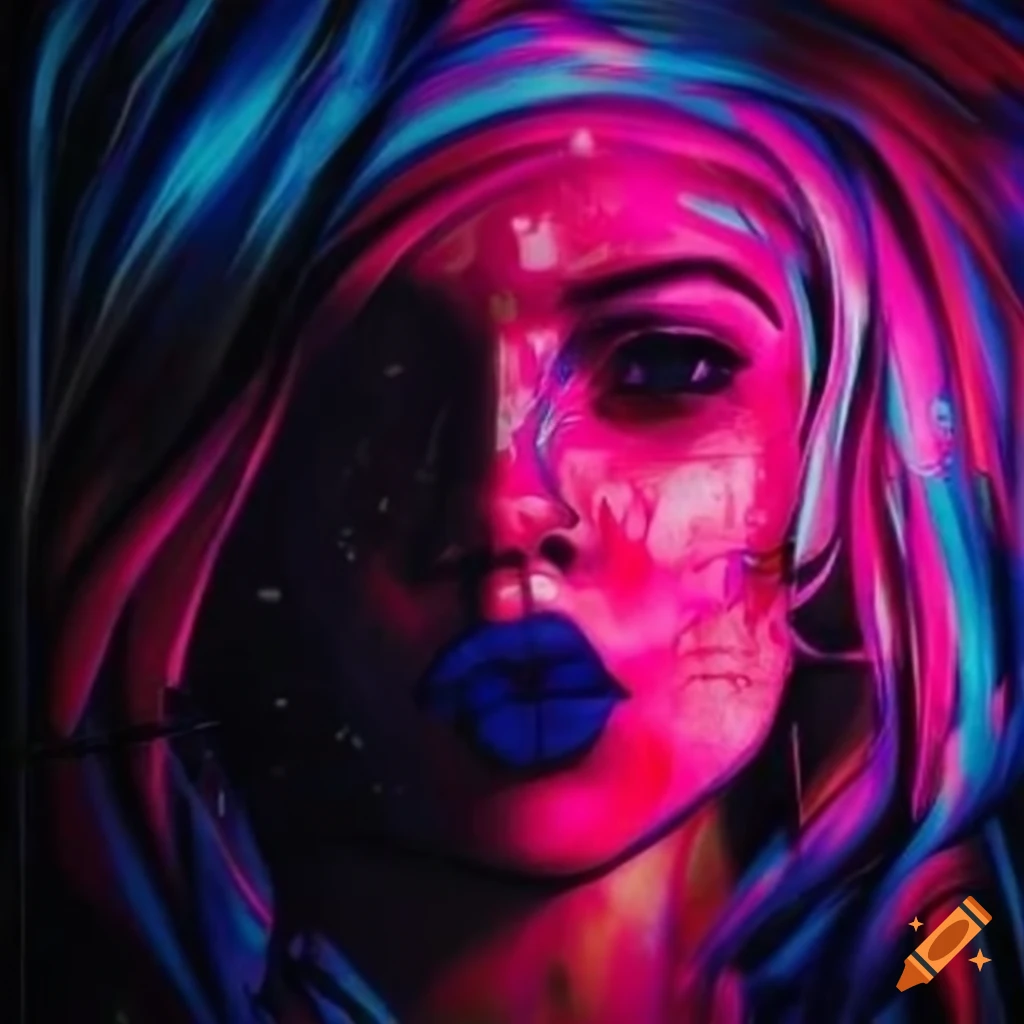 Vibrant graffiti artwork at a rave