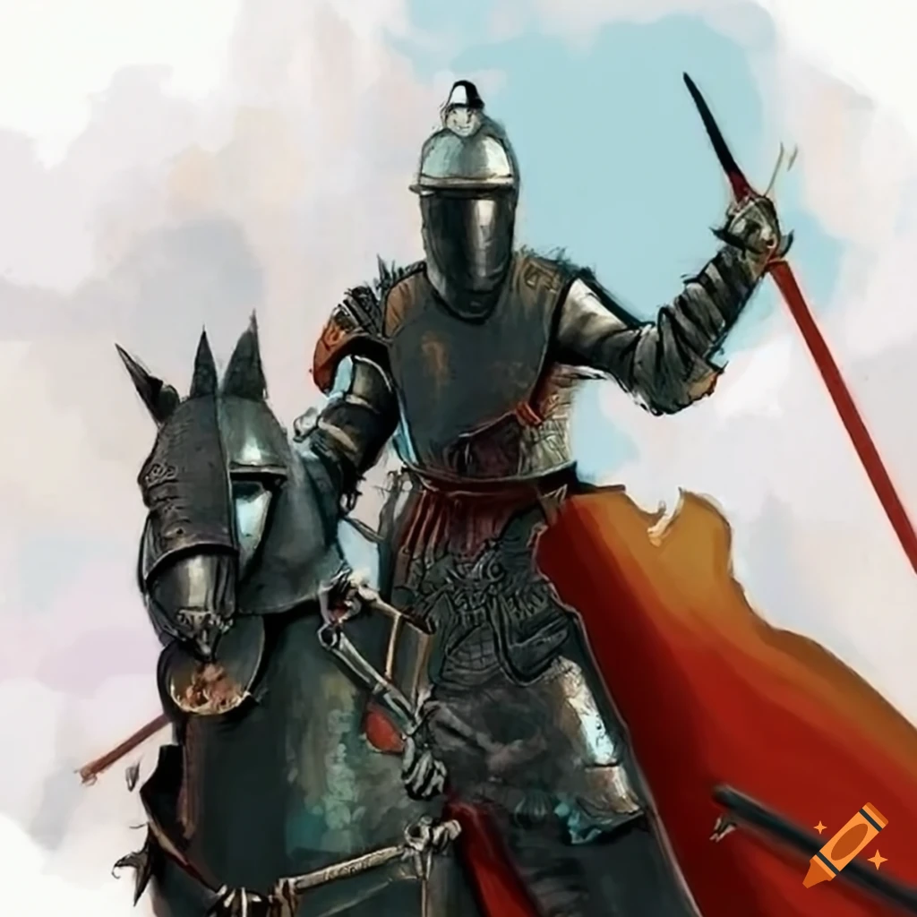 Epic painting of medieval battles