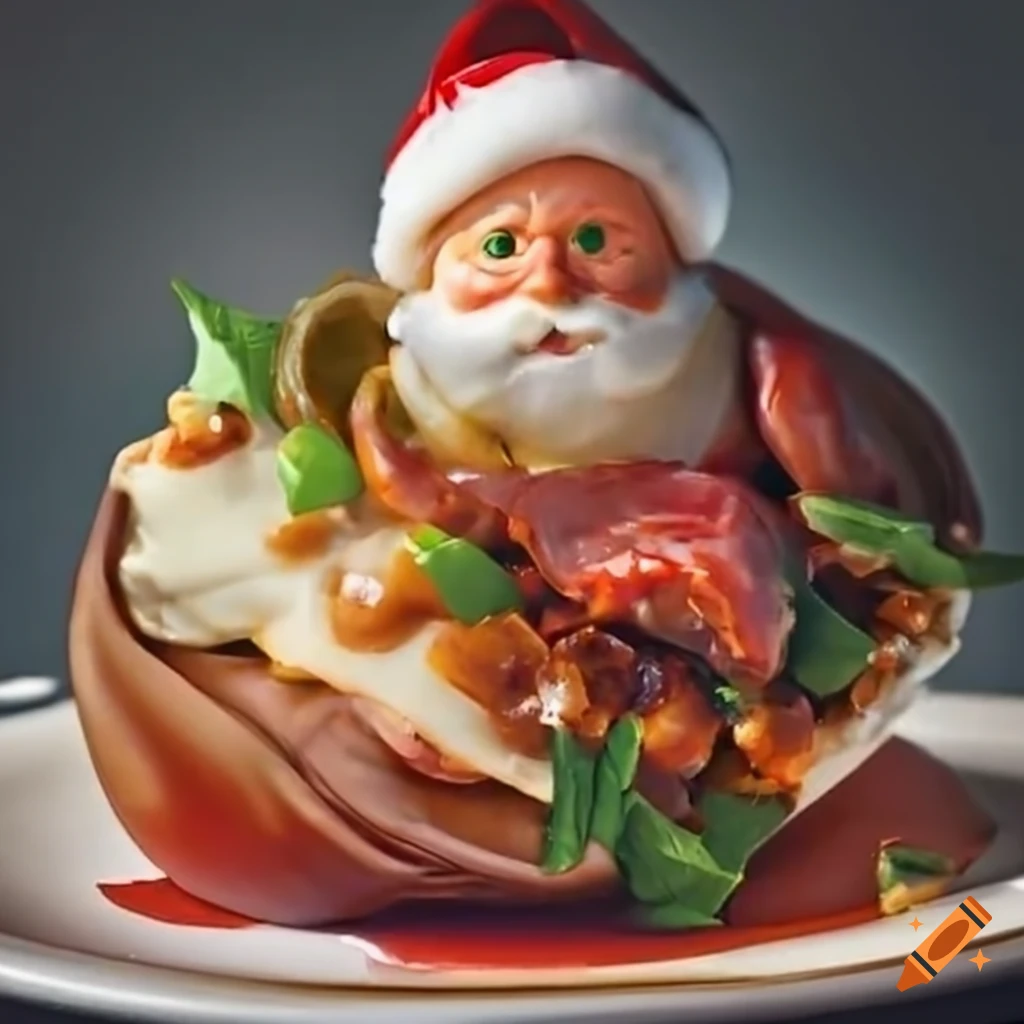 Santa claus-shaped chile rellenos