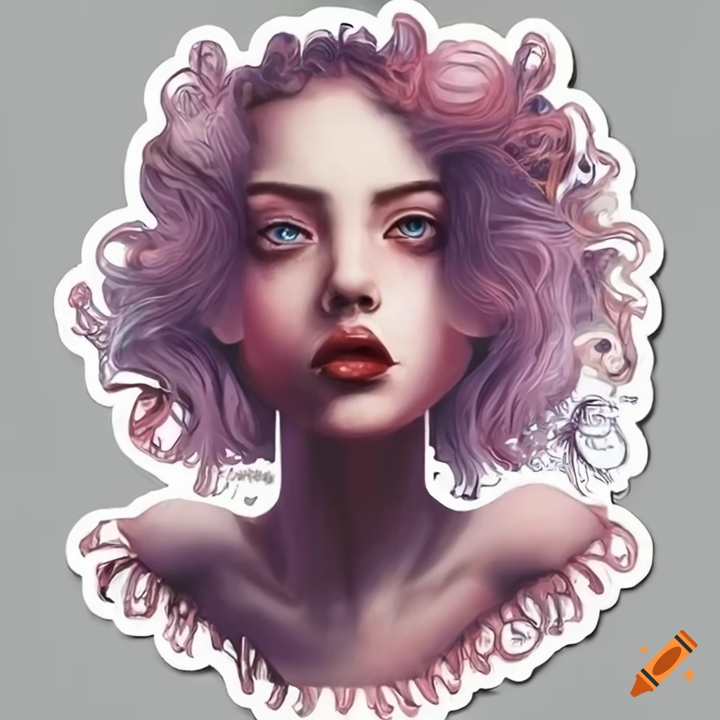 Surrealist girl sticker decal