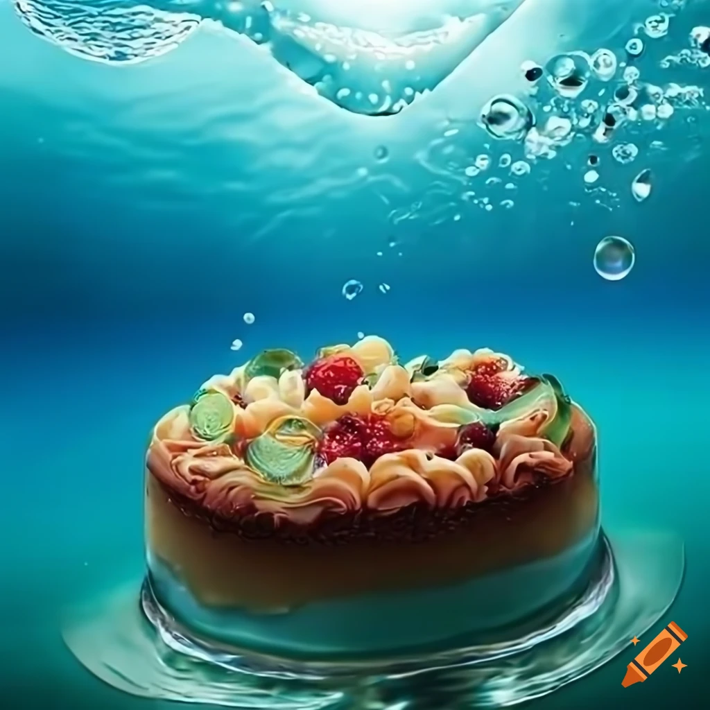 Hyperrealistic sea and bubbles desktop background