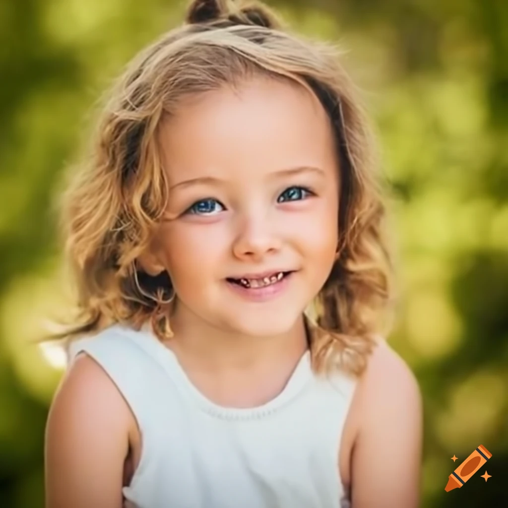 Portrait of a joyful child on Craiyon