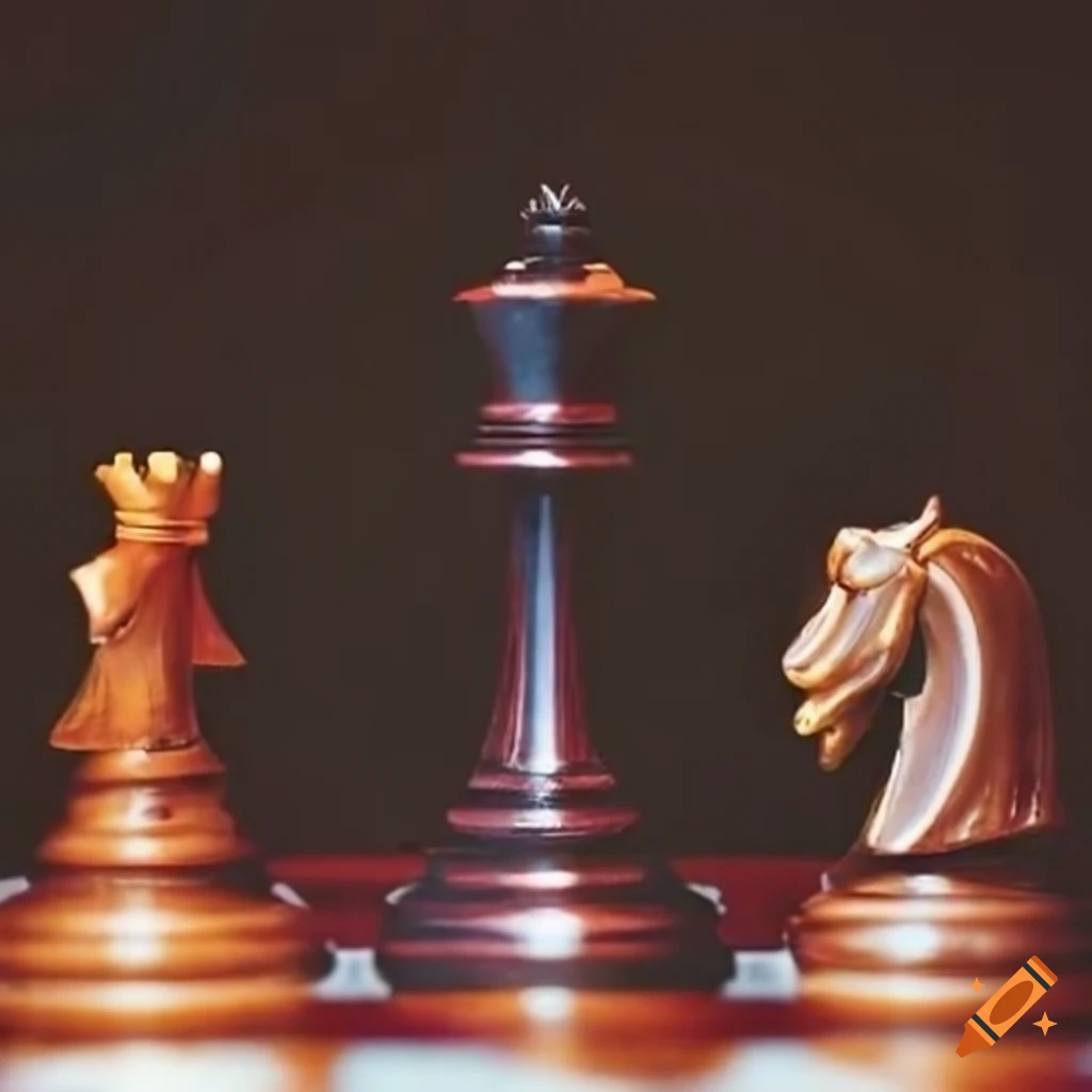 Chessboard with peaky blunders chess pieces