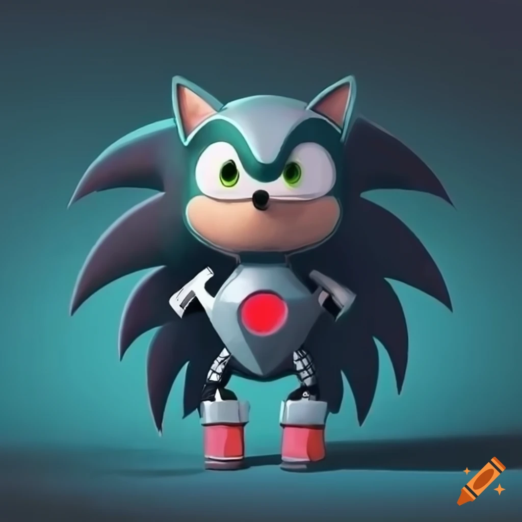 Illustration of eva, a hedgehog robot from valley on Craiyon