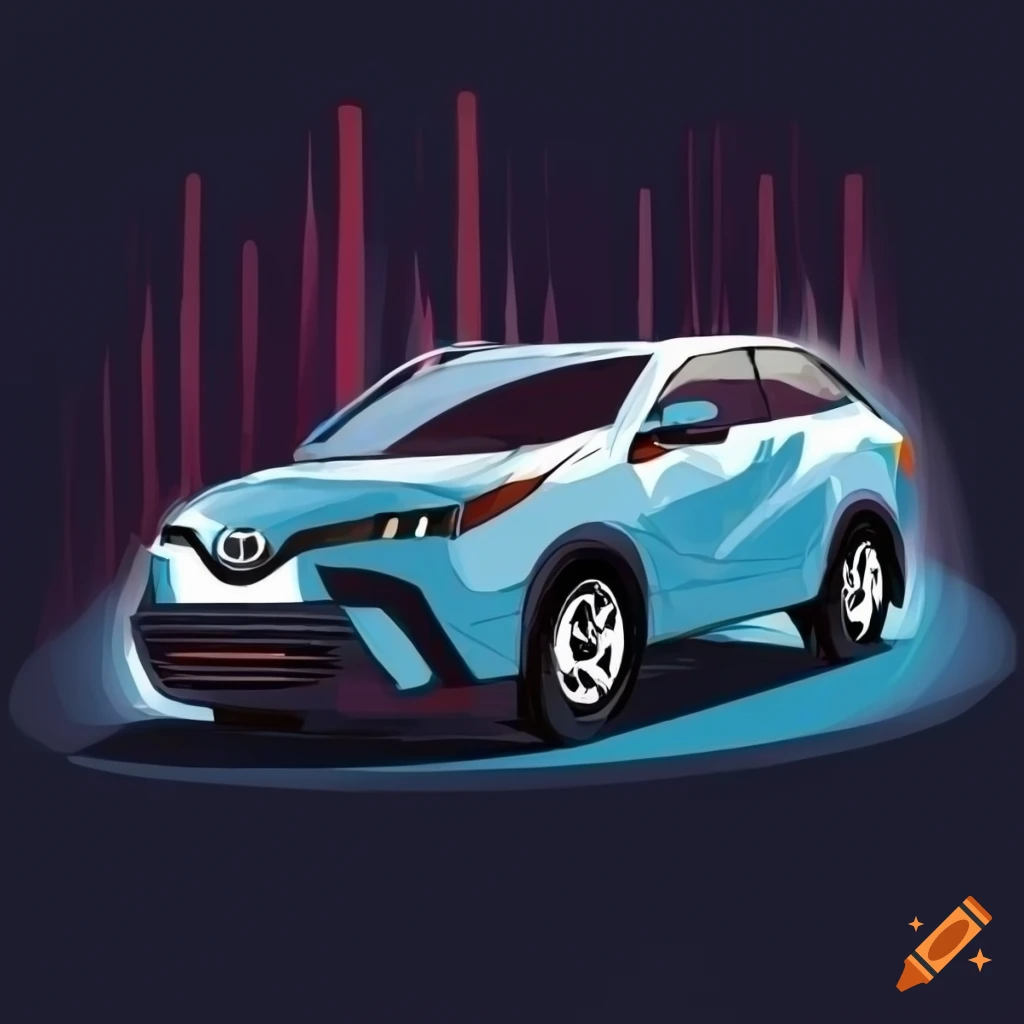 2d vector art of a toyota car