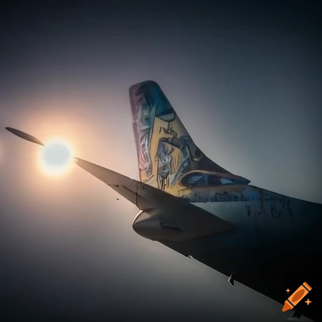 Graffiti artwork on an airplane on Craiyon