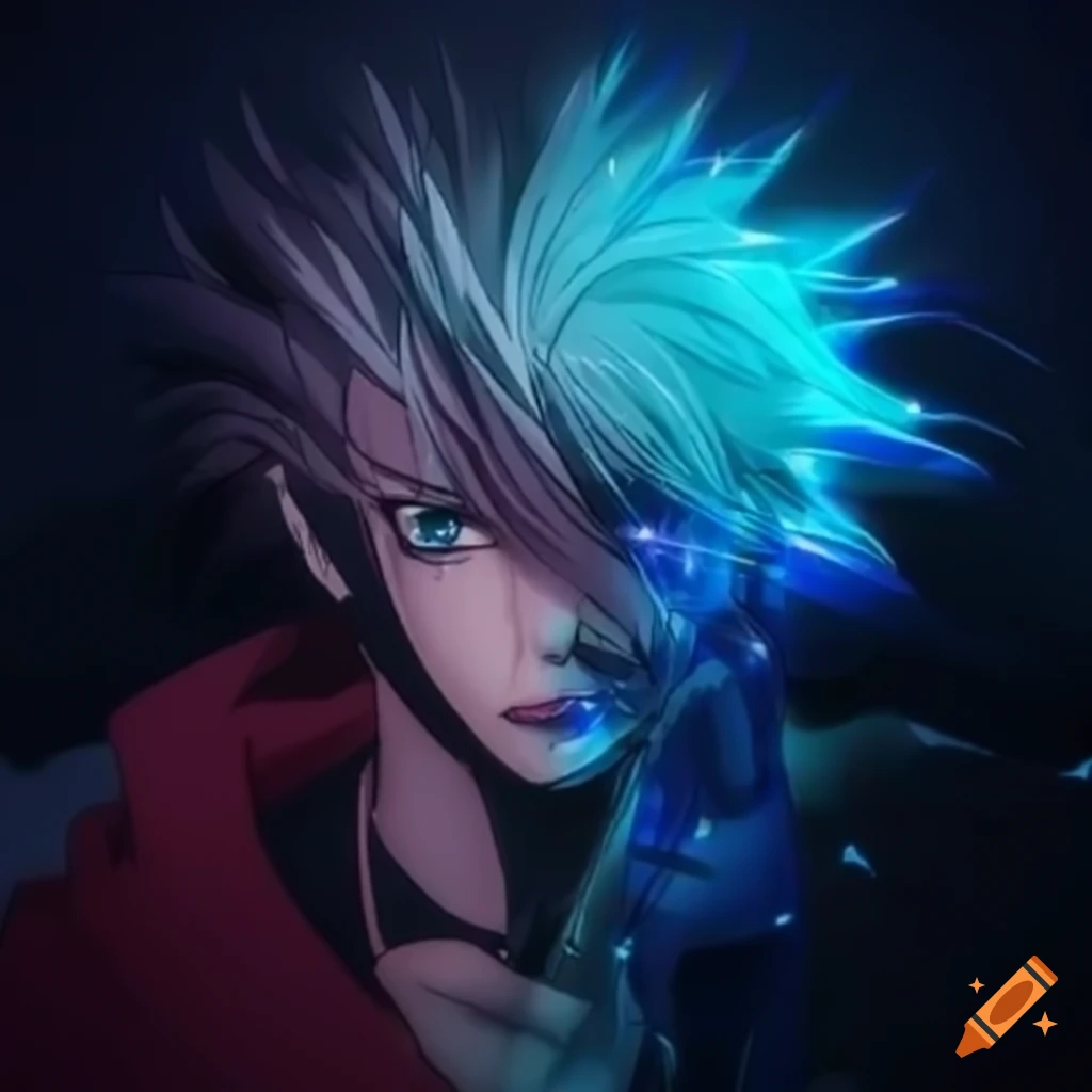 Colorful anime character in dynamic setting