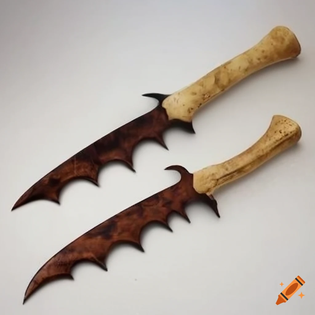 Handmade bone weapons