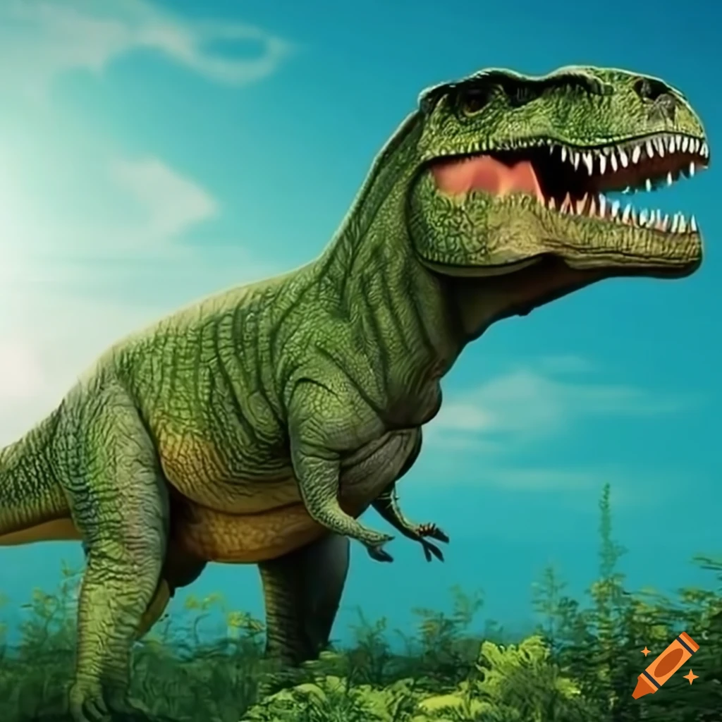 Hidden t-rex in tall wild vegetation