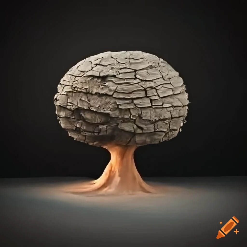 Concrete tree sculpture
