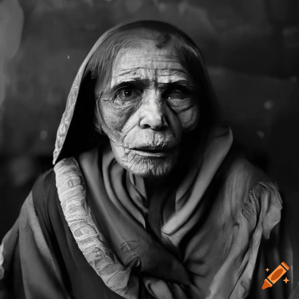 Black and white photo of poor people in medieval paris