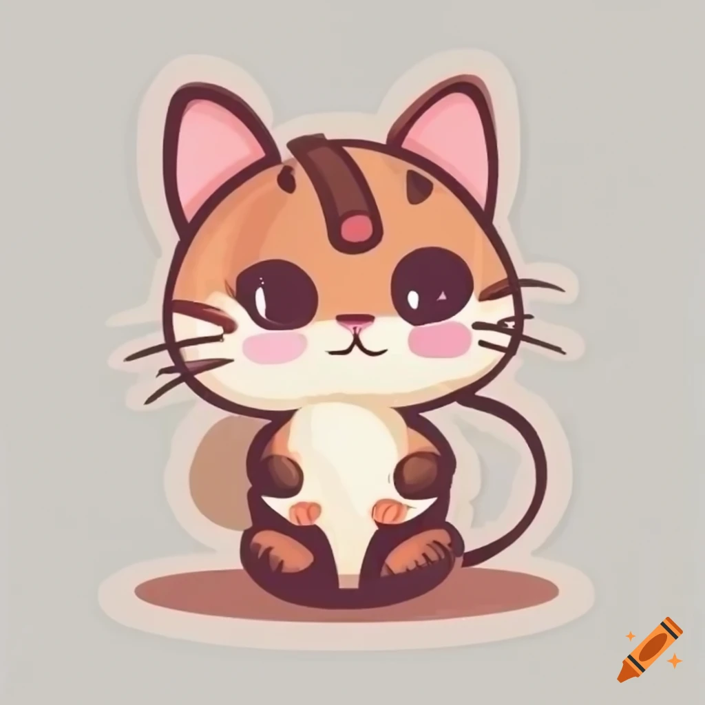Adorable cat logo design stickers