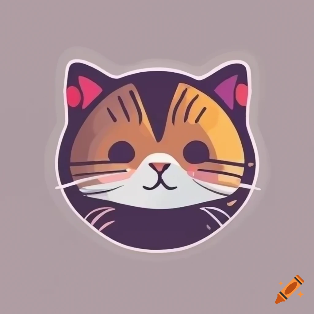 Minimalist cat logo badge stickers