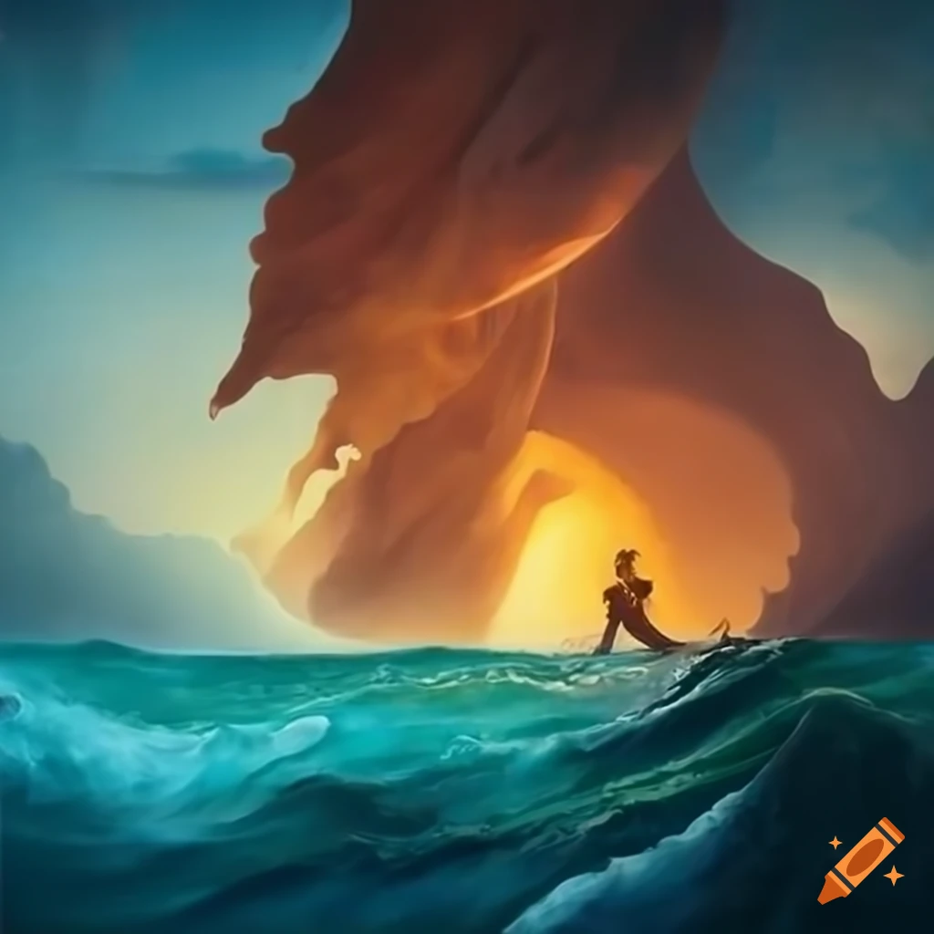 Symbolic image of ascent, courage, and exploring the depths of the sea