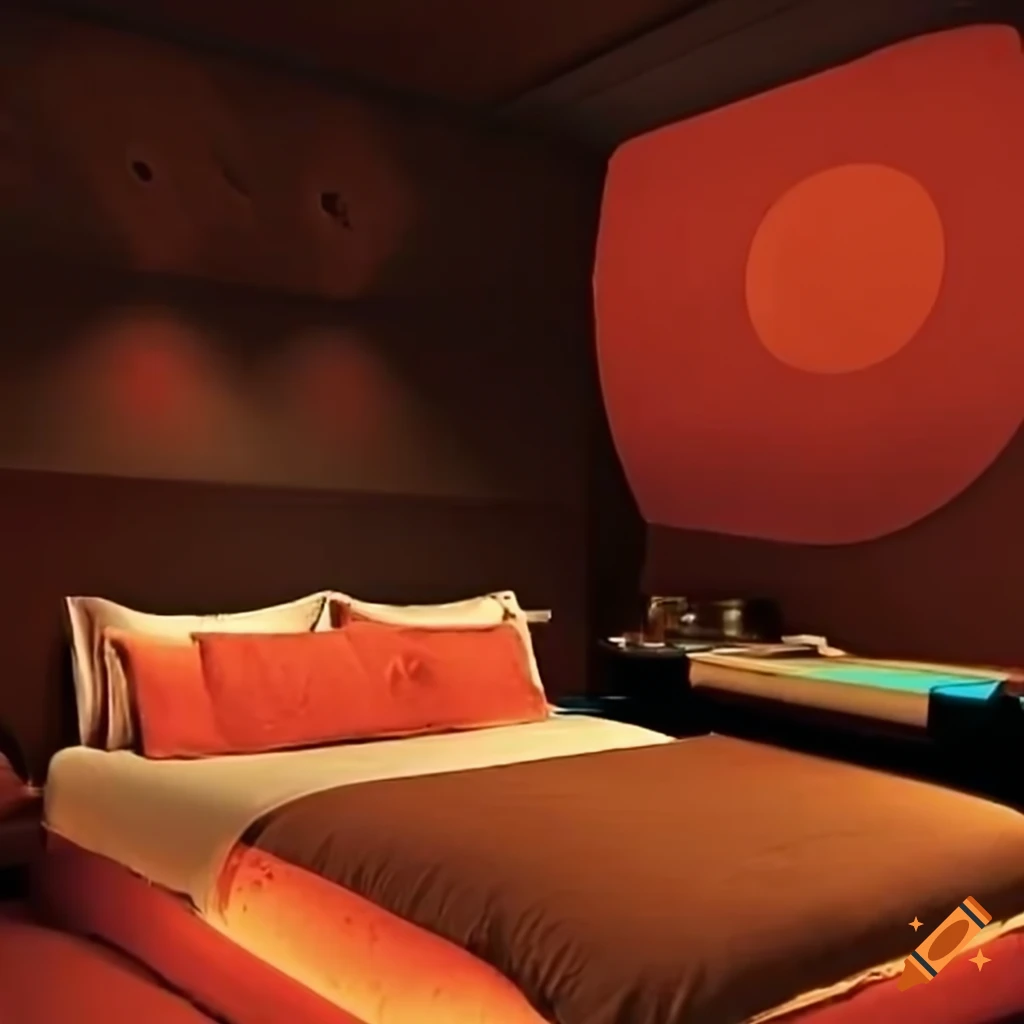 Mars-inspired hotel bedroom decor