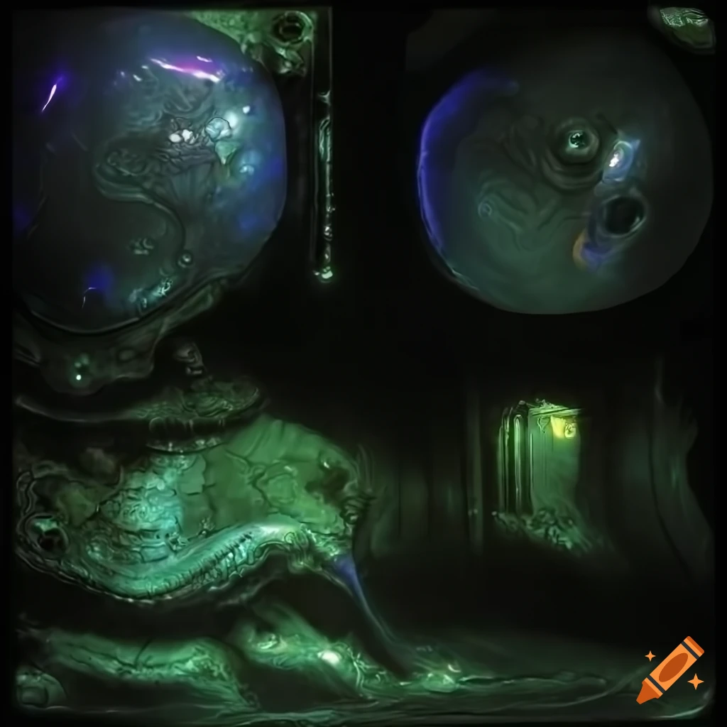 Creepy metroid game with alien and slimy visuals on Craiyon
