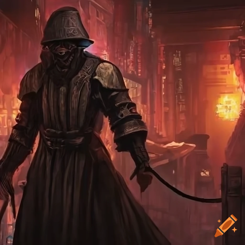 Cyberpunk meets medieval artwork on Craiyon