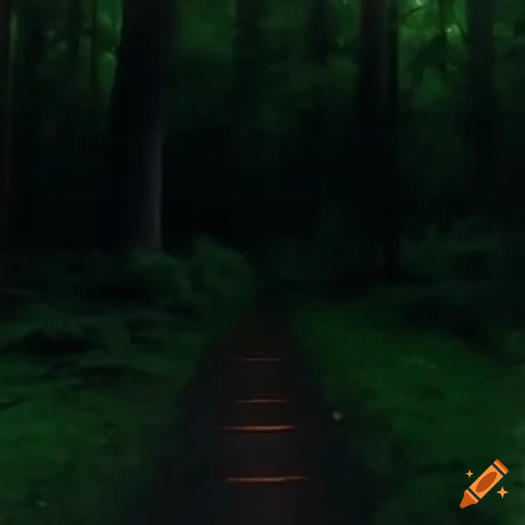 Vhs-inspired image of a mysterious forest