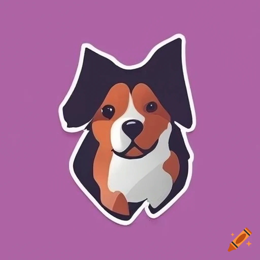 Cute puppy dog logo sticker