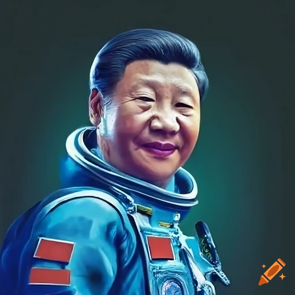 Satirical image of xi jinping as an astronaut