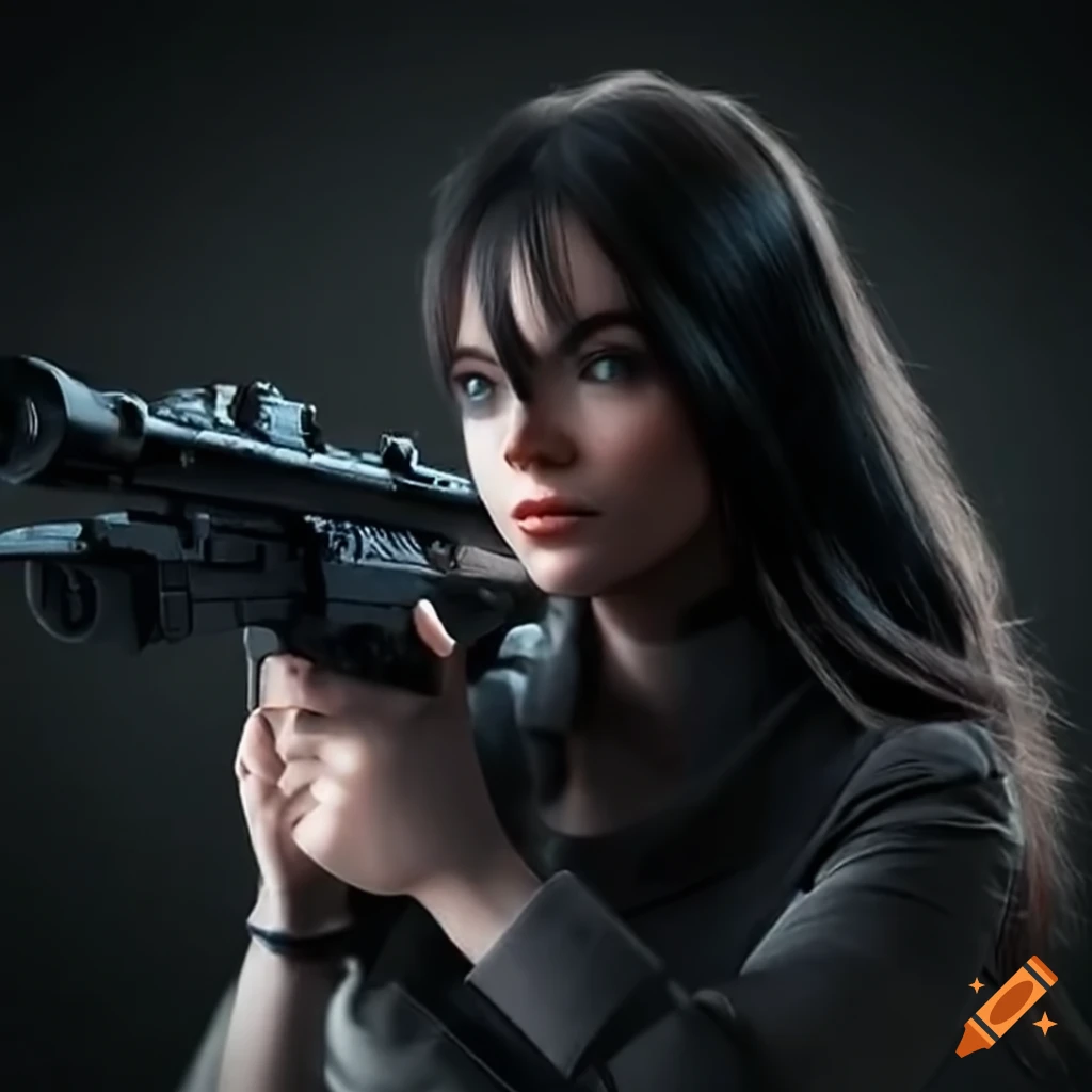Image of a female spy with a sniper rifle on Craiyon