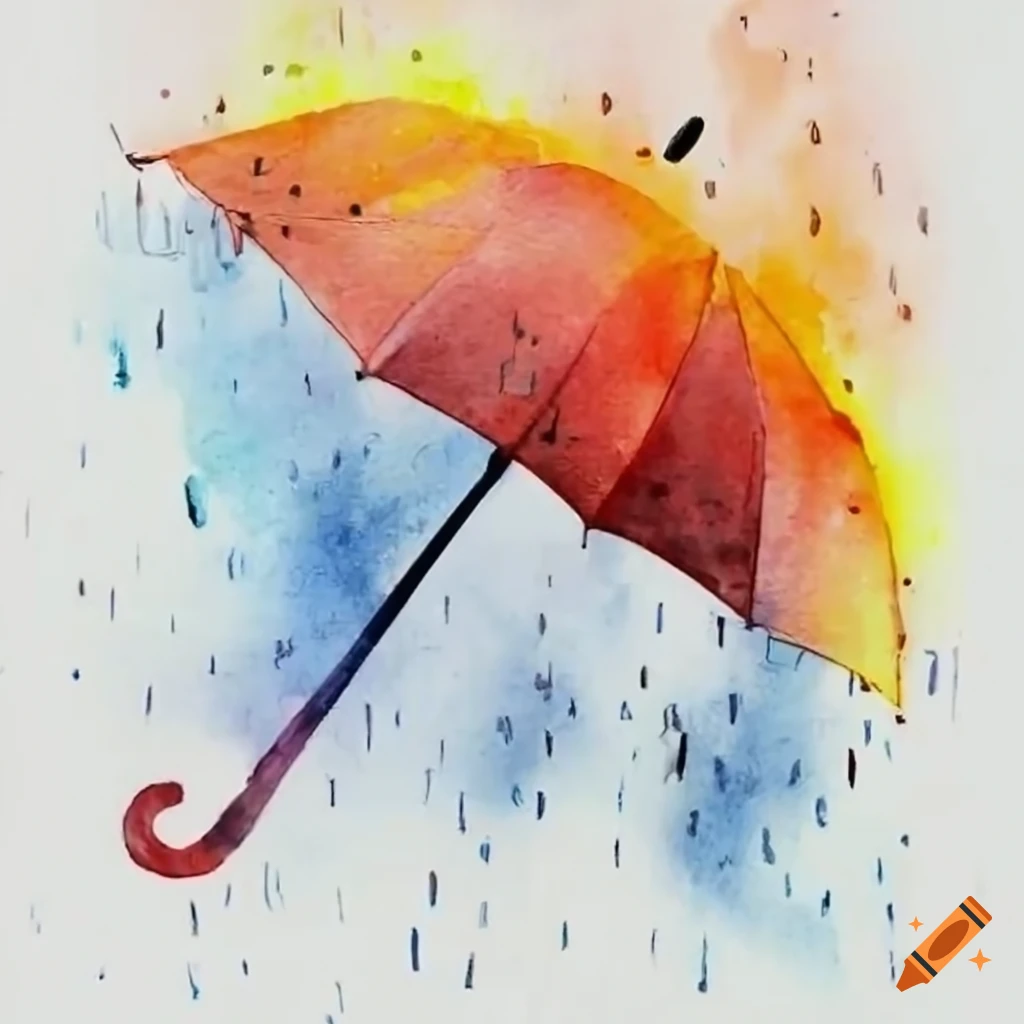 Umbrella being rained on