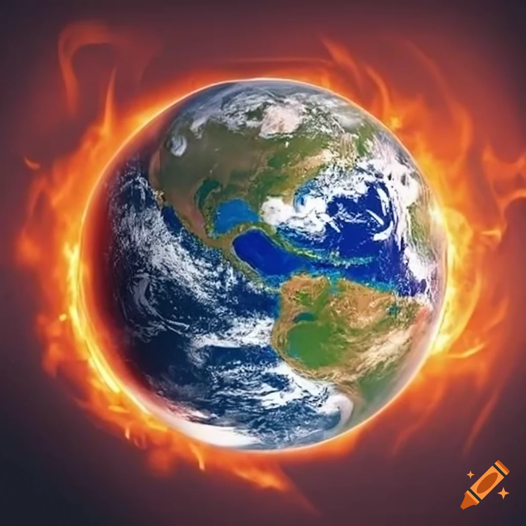 Image depicting the earth on fire on Craiyon
