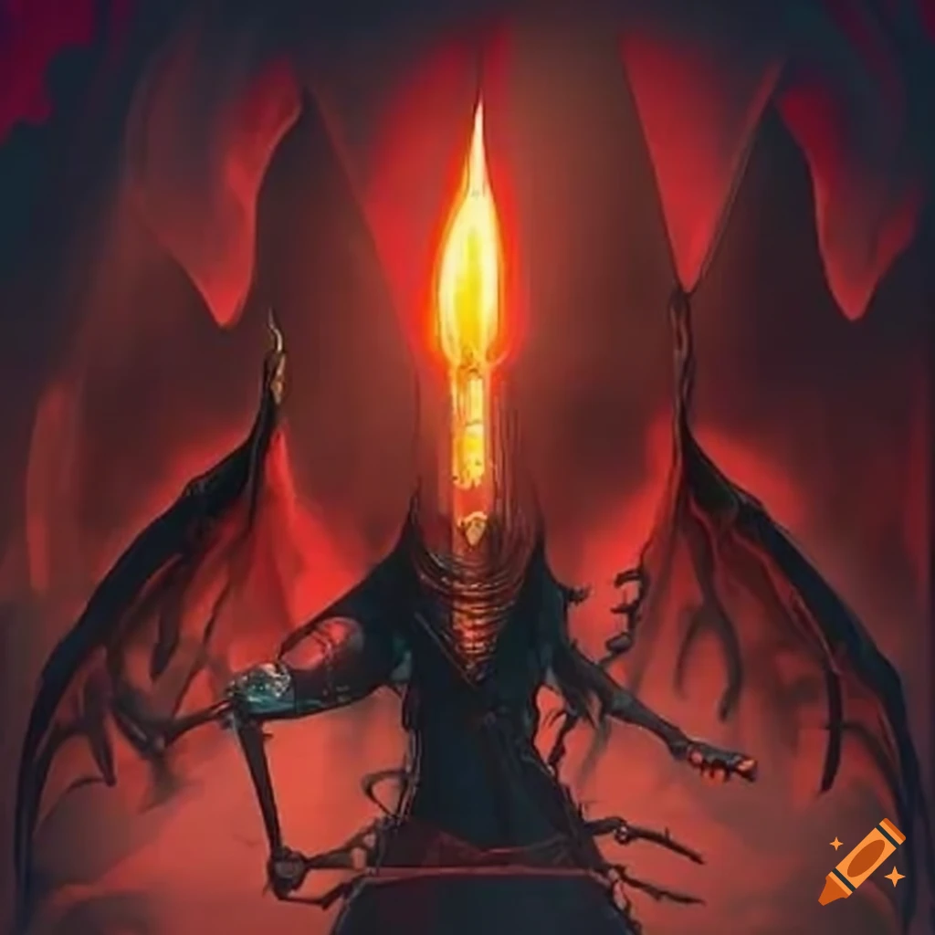 Image of an angel fighting to escape from hell