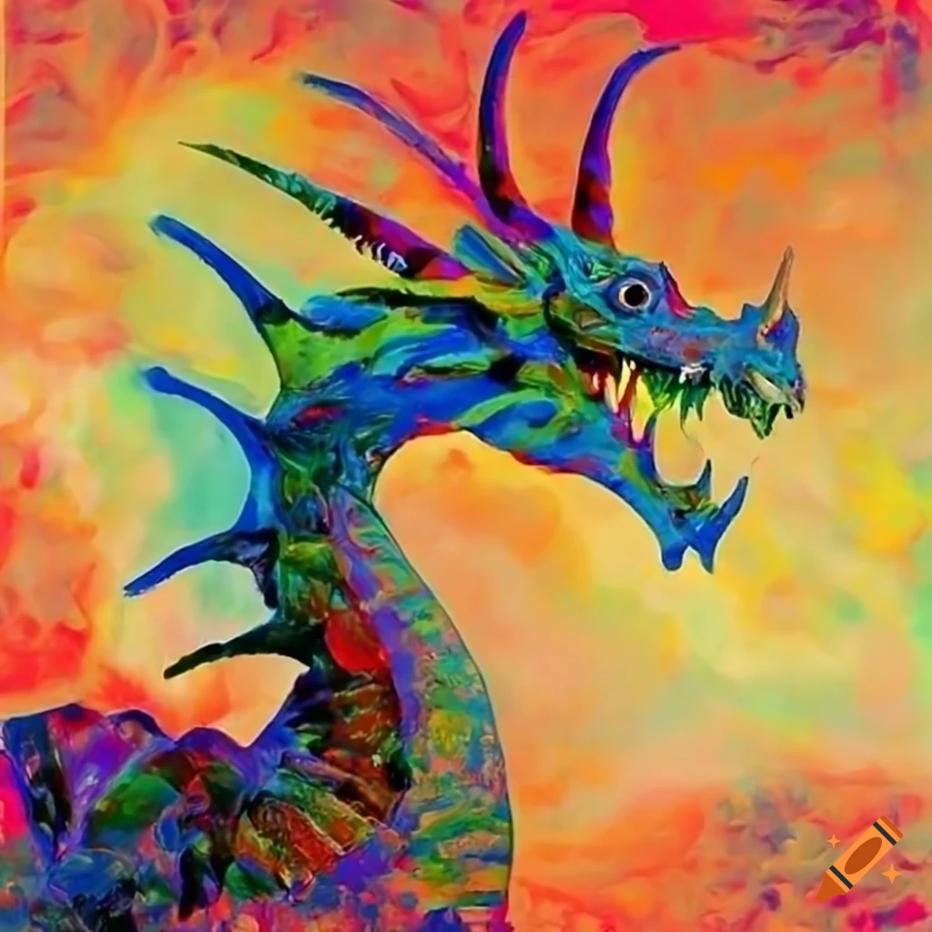 Pablo picasso-style painting of a dragon on Craiyon