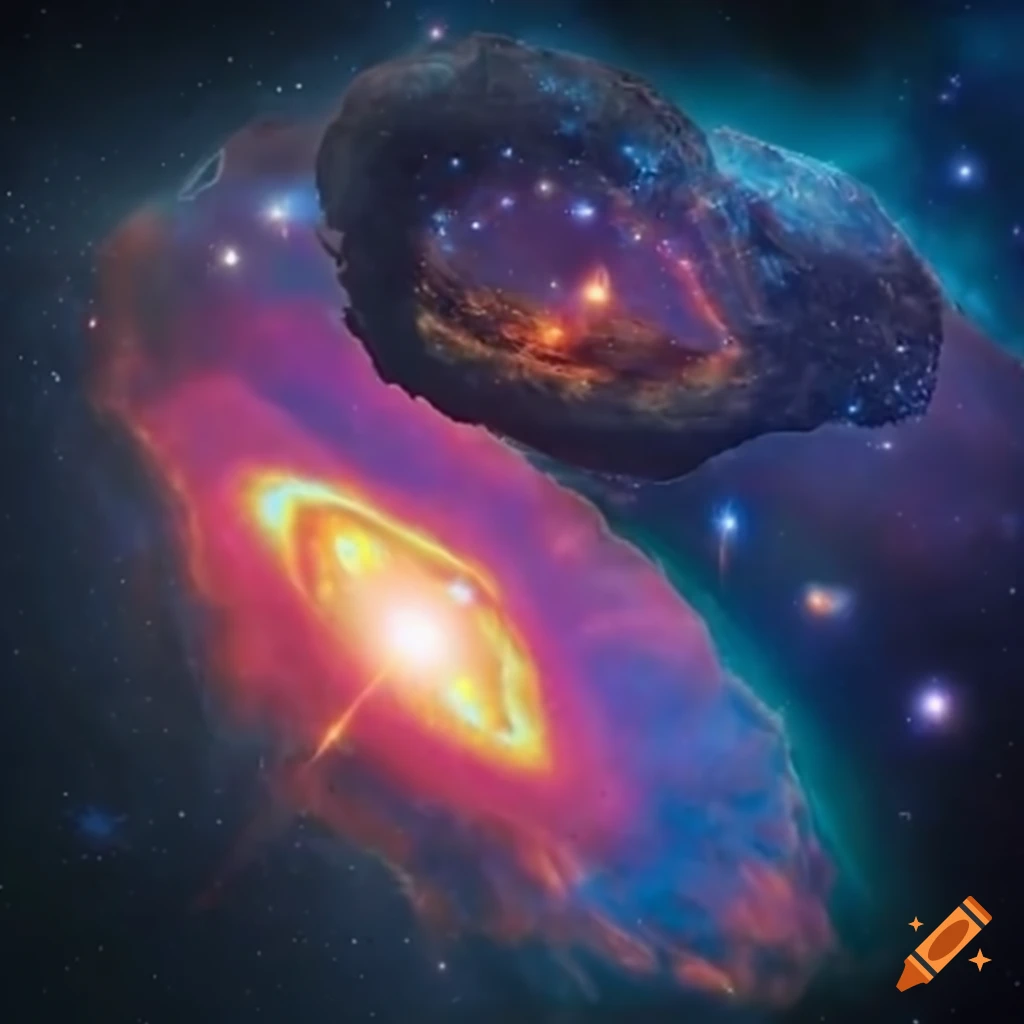 Explosion at the center of the universe's star factory on Craiyon