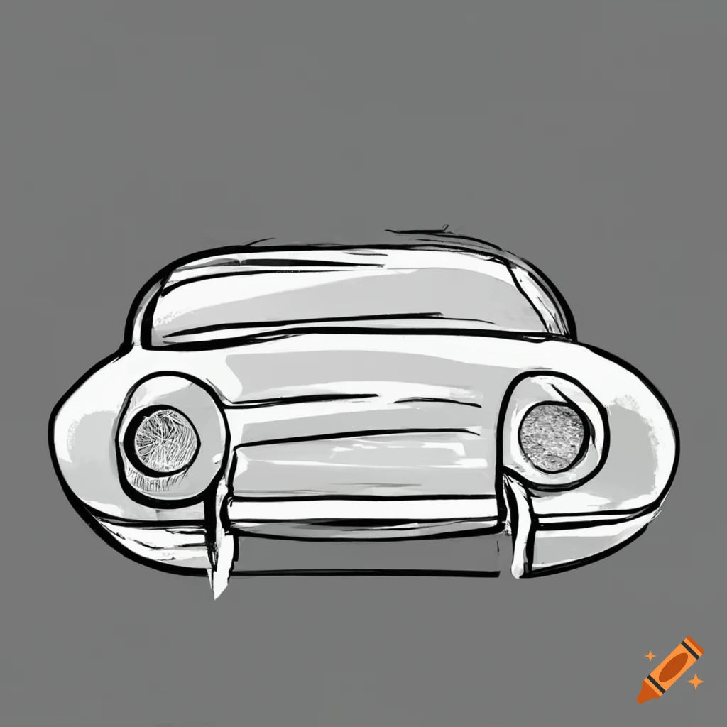 Minimalist car illustration with clean lines
