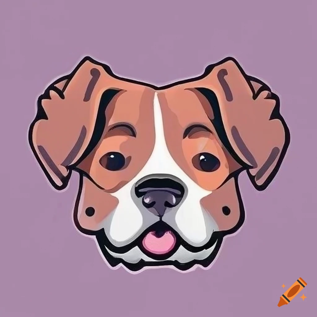Cute puppy dog icon logo sticker on Craiyon