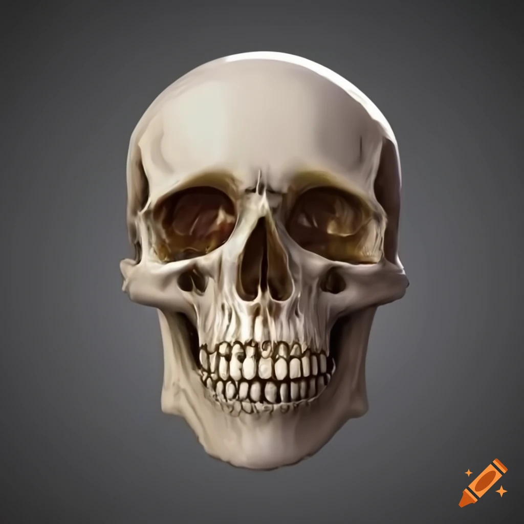 Close-up of a skull staring at the camera on Craiyon