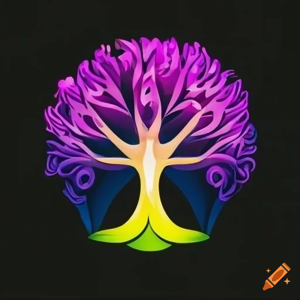 Colorful tree logo design