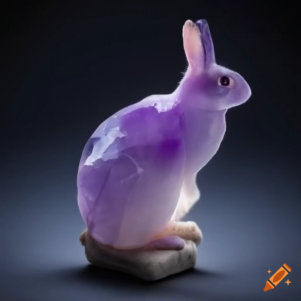 Fluorite rabbit sculpture on Craiyon