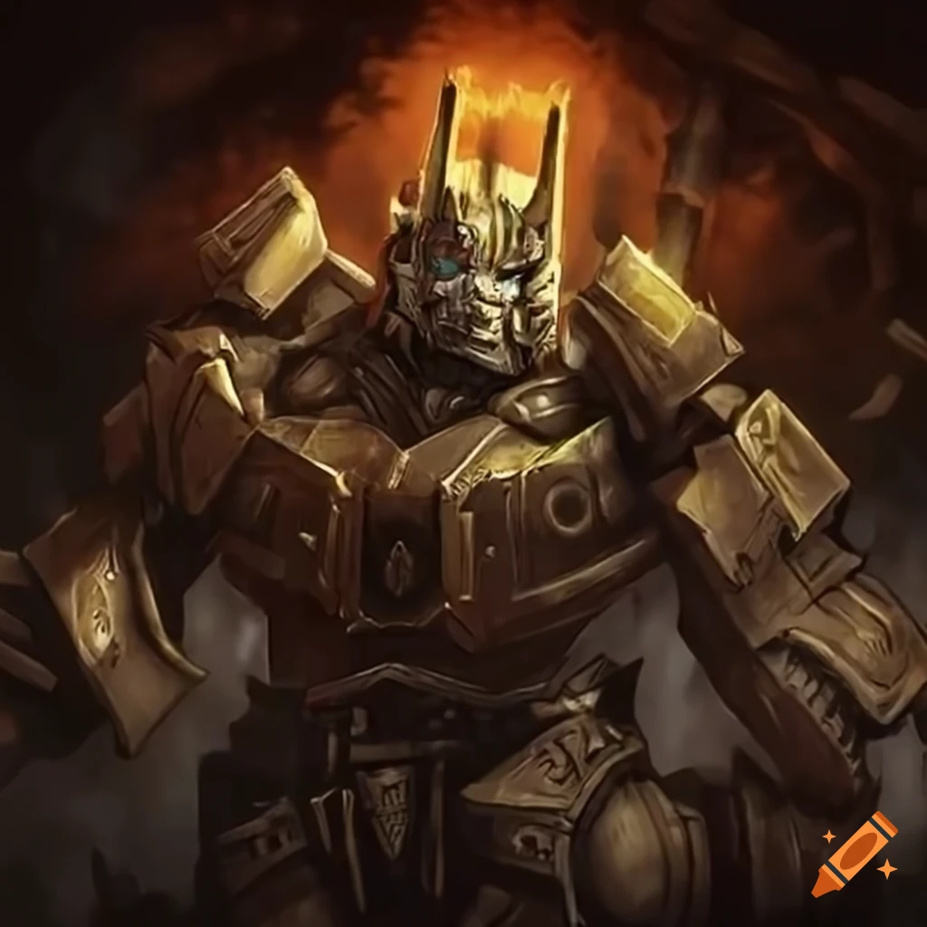 Artwork of a transformer in dungeons and dragons theme