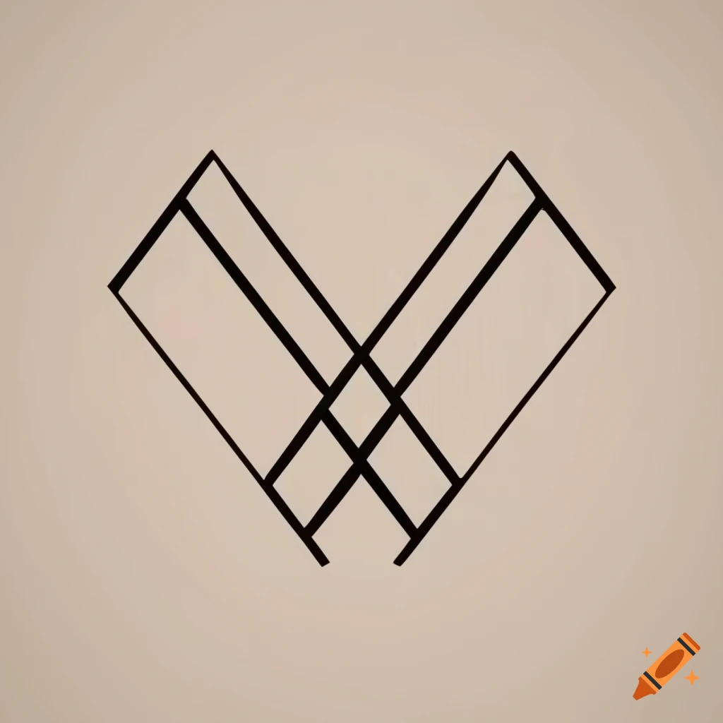 Modern geometric logo with wood vibe