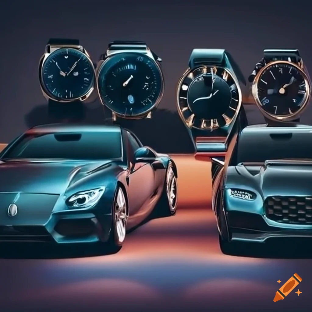 Luxury cars and expensive watches collection