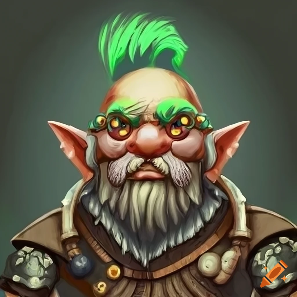 Portrait of a steampunk gnome artificier on Craiyon