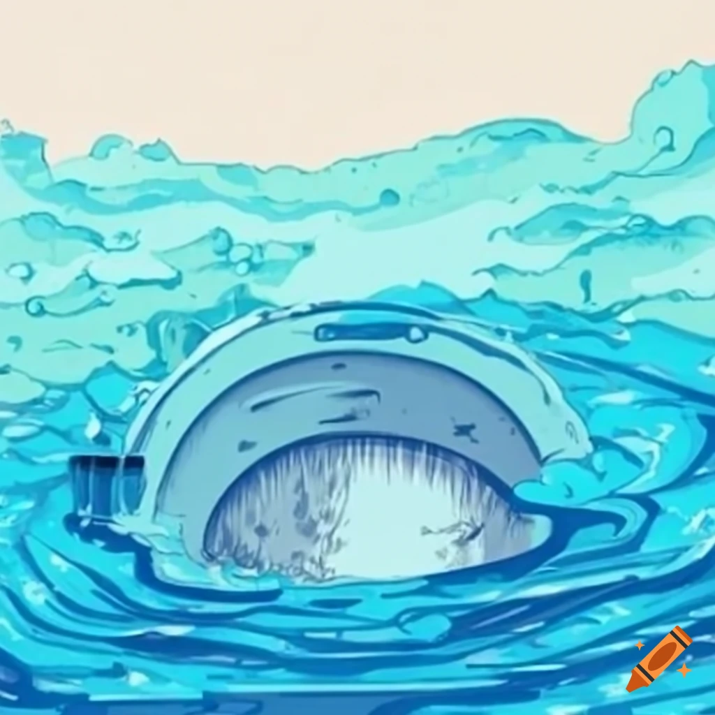 Drawing of a water drainage system