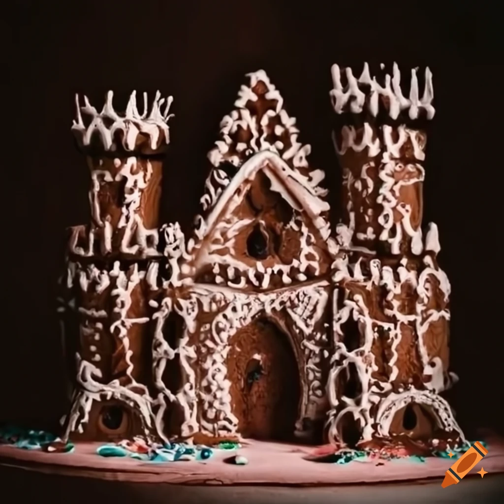 Gingerbread castle with gothic design