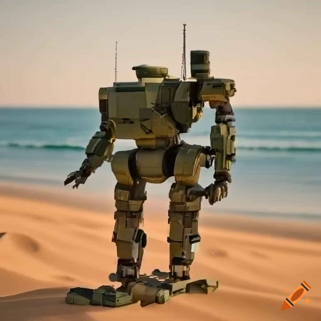 Ocean-inspired non-militarized mech with hydrodynamic design on Craiyon