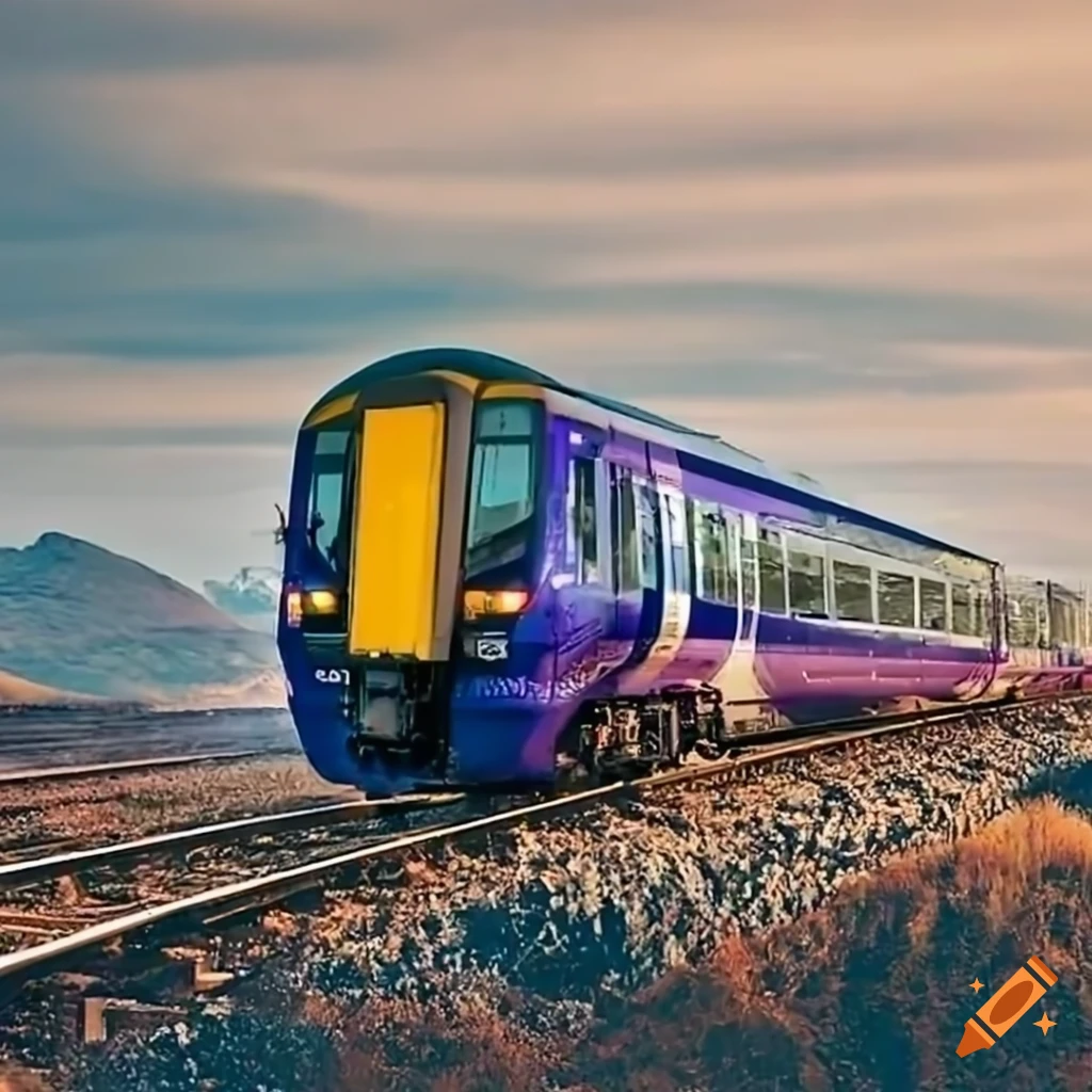 Alstom aventra train on west highland line on Craiyon
